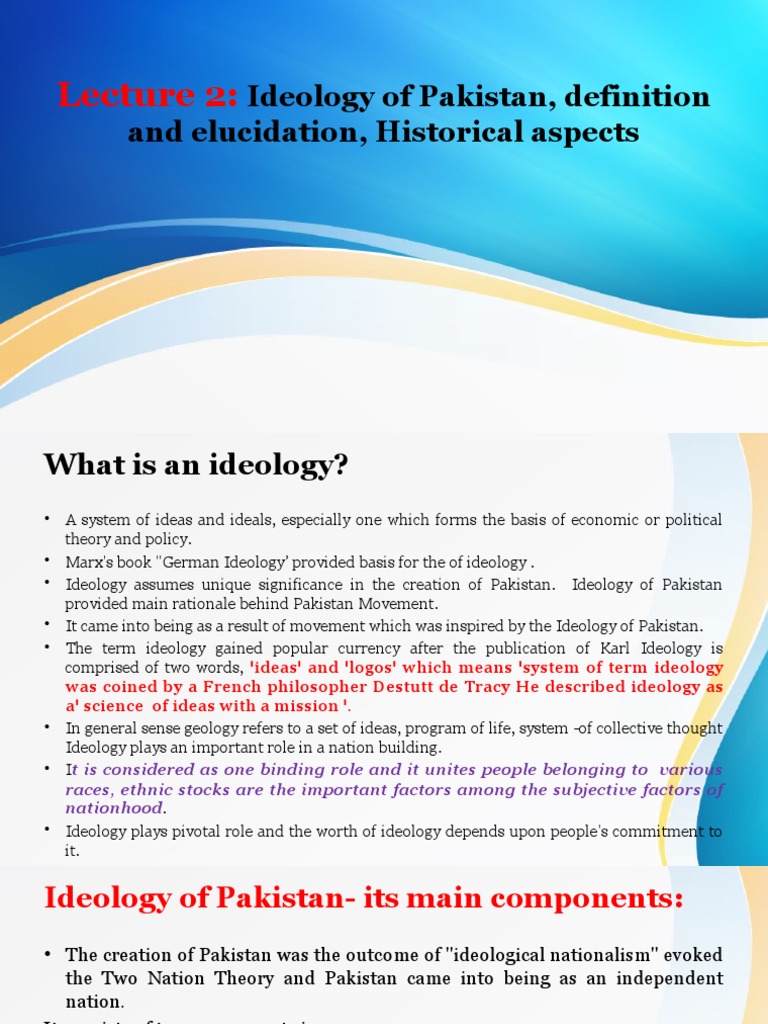 Ideology Of Pakistan Pdf Two Nation Theory Ideologies