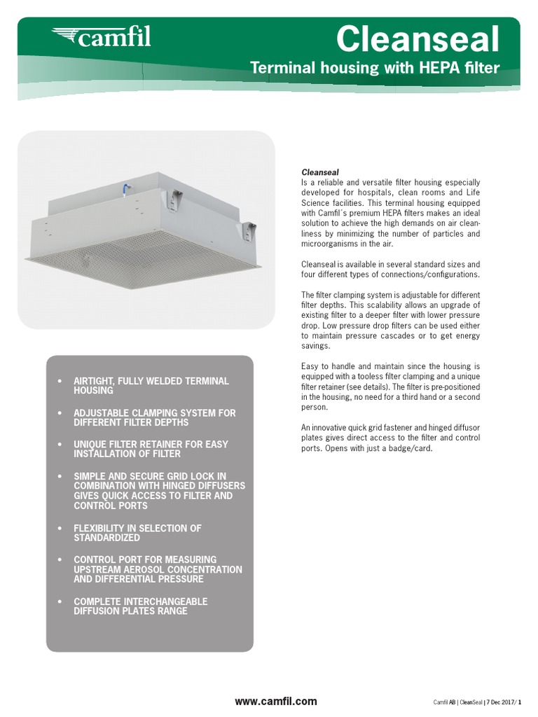Versatile HEPA Filter Housing for Cleanroom and Life Science ...