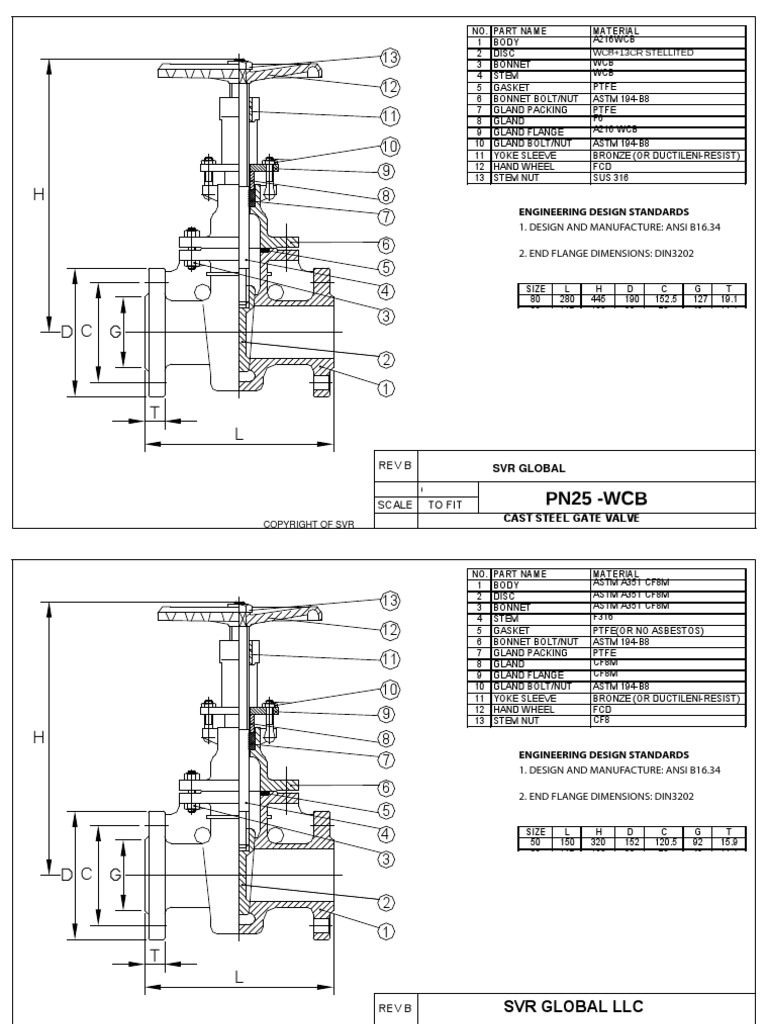 Gate Valve Drawing | PDF | Valve | Gas Technologies