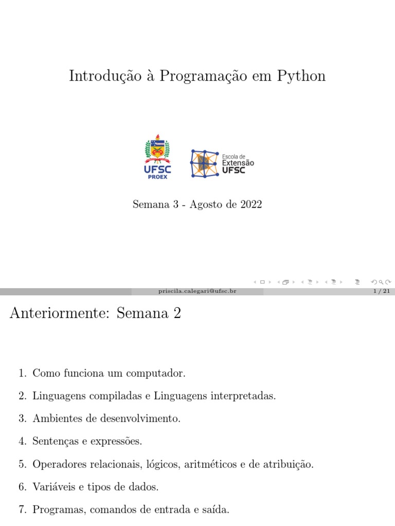 Semana3 PDF | PDF | Depuração | Linguagem de programação