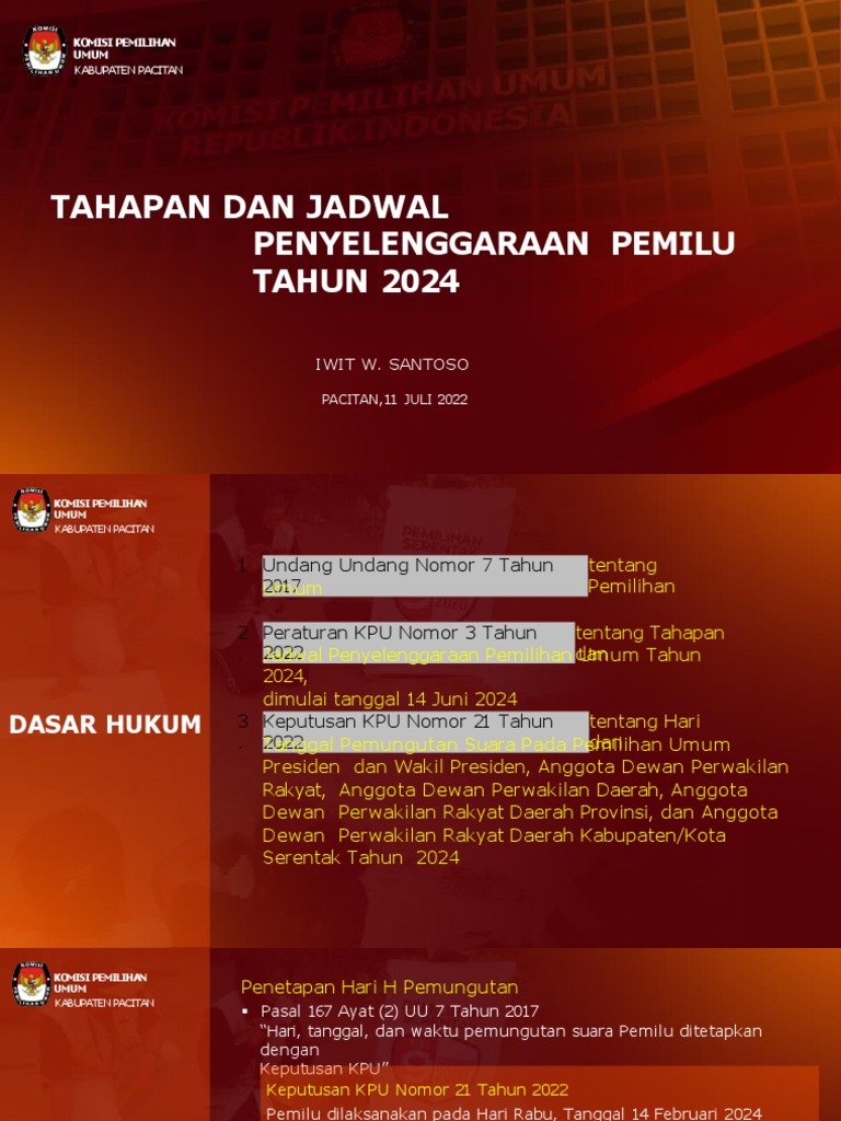 Materi PPT Tahapan Pemilu 2024 | PDF