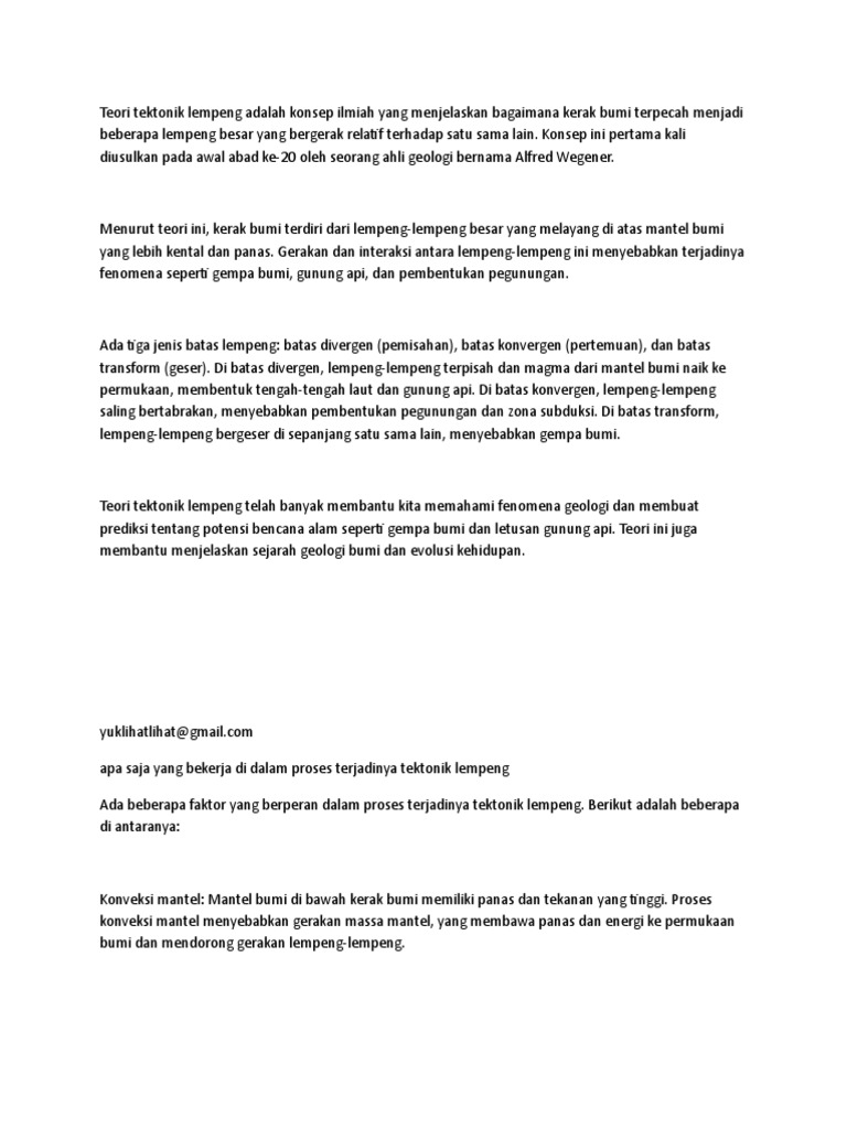 Teori Tektonik Lempeng | PDF