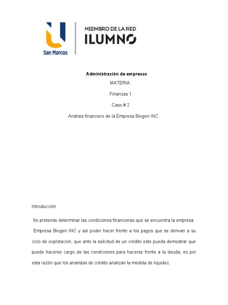 Caso # 2 Modulo 3 | PDF | Deuda | Capital de trabajo
