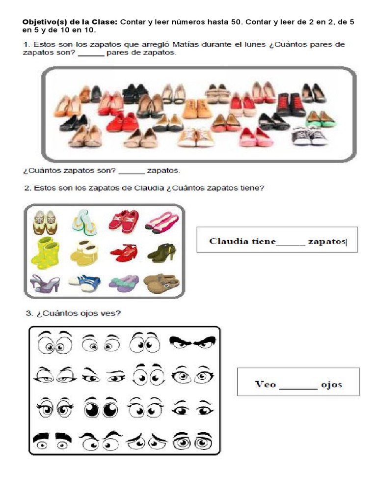 En 5 y de 10 en 10.: Objetivo(s) de La Clase: Contar y Leer Números ...