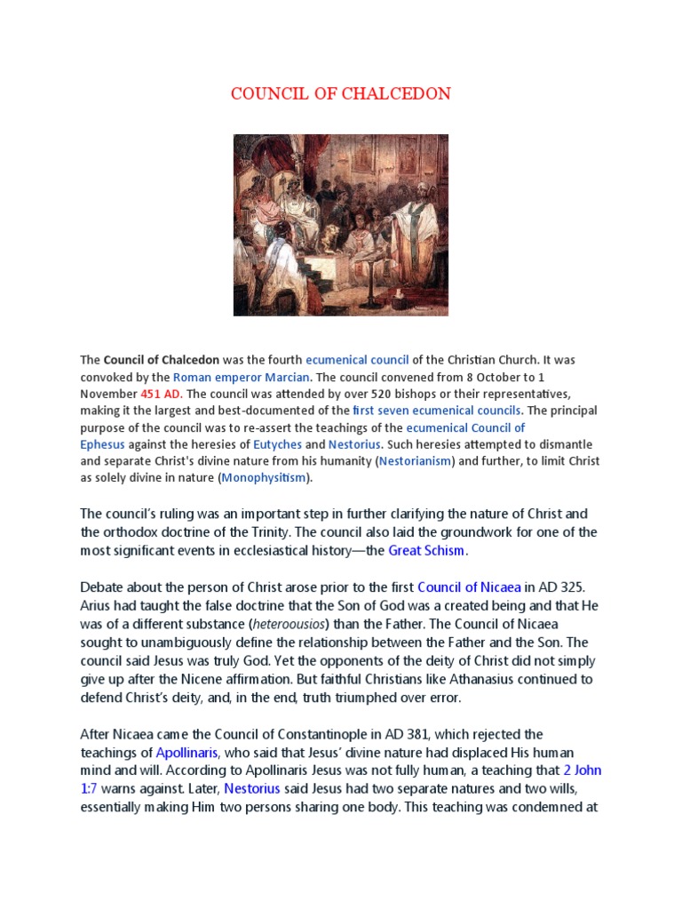Council of Chalcedon | PDF | Council Of Chalcedon | Christology