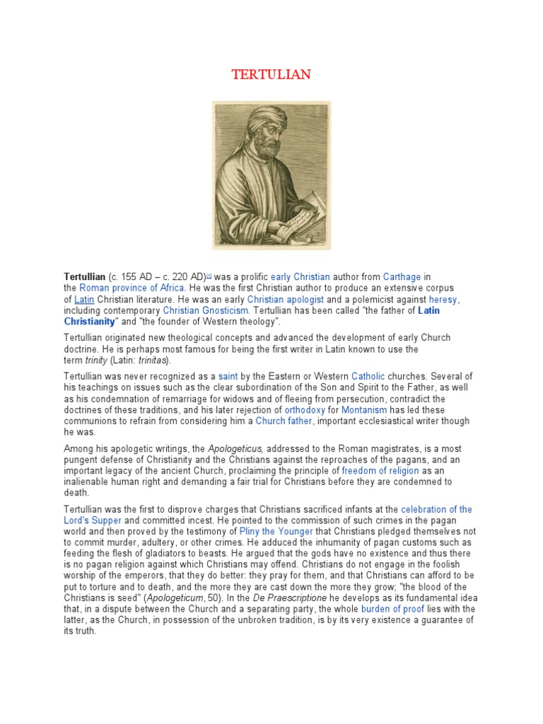 Tertulian | PDF | Tertullian | Theology