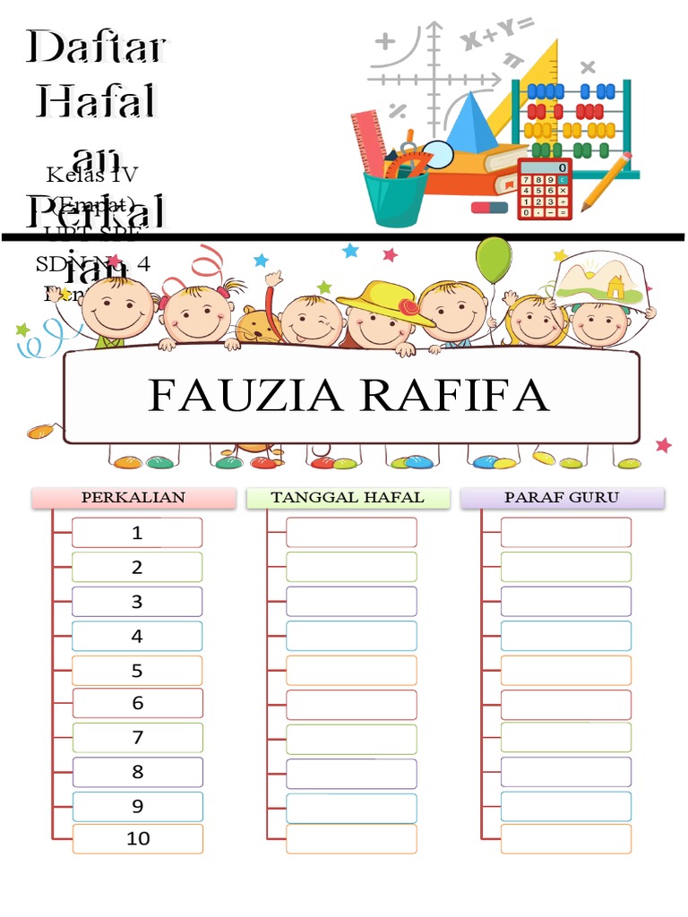 Daftar Hafalan Perkalian | PDF