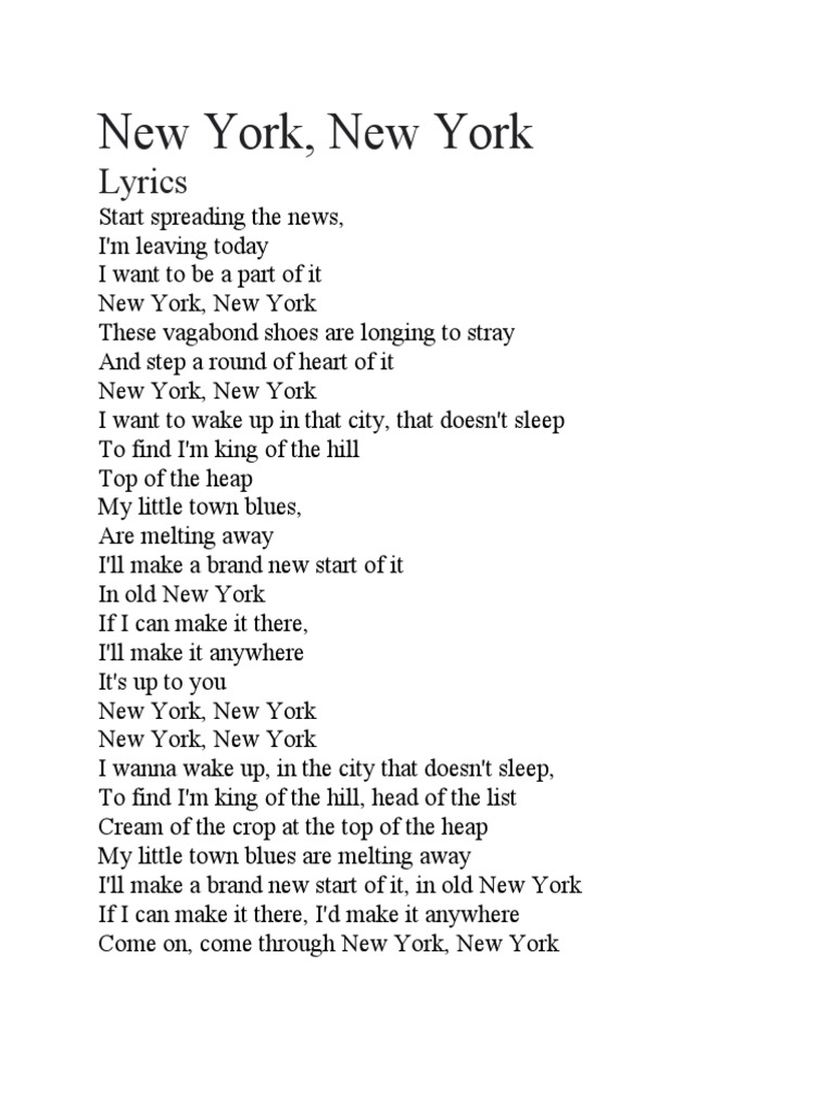 New York" Liza Minnelli | PDF