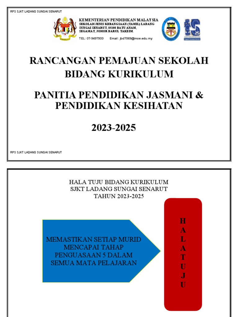 Rancangan Pemajuan Sekolah PJPK 2023-2025 | PDF