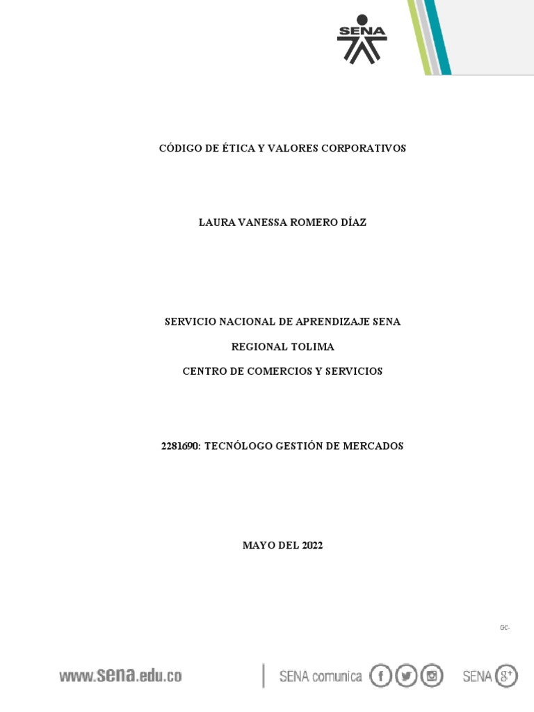 Código de Ética y Valores Corporativos | PDF | Calidad (comercial ...