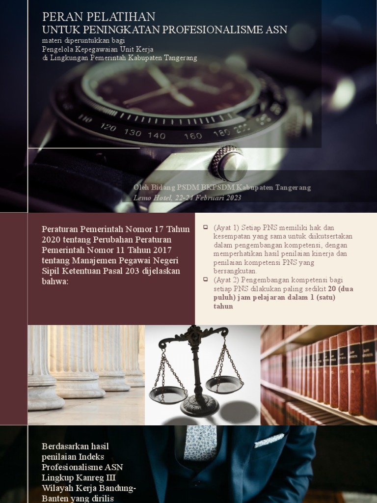 Peningkatan Profesionalisme ASN Melalui Pelatihan | PDF