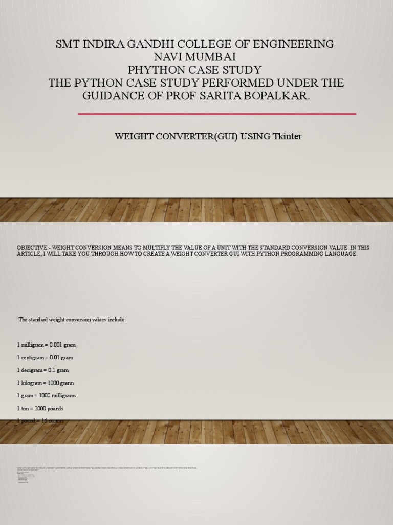 Weight Converter Gui Using Tkinter Pdf Graphical User Interfaces Pound Mass