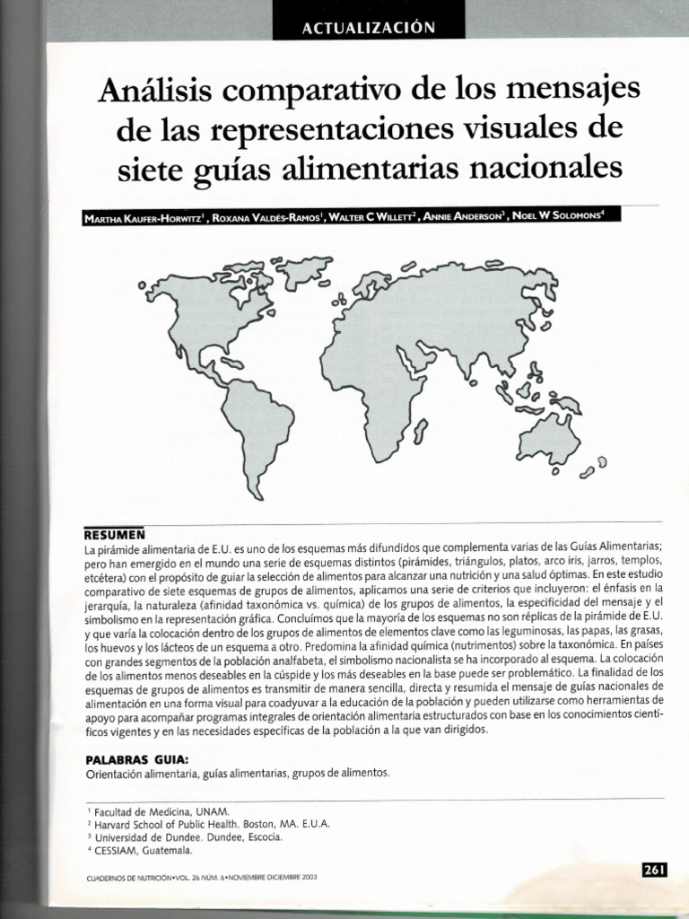 Análisis Comparativo - Guías Alimentarias | PDF