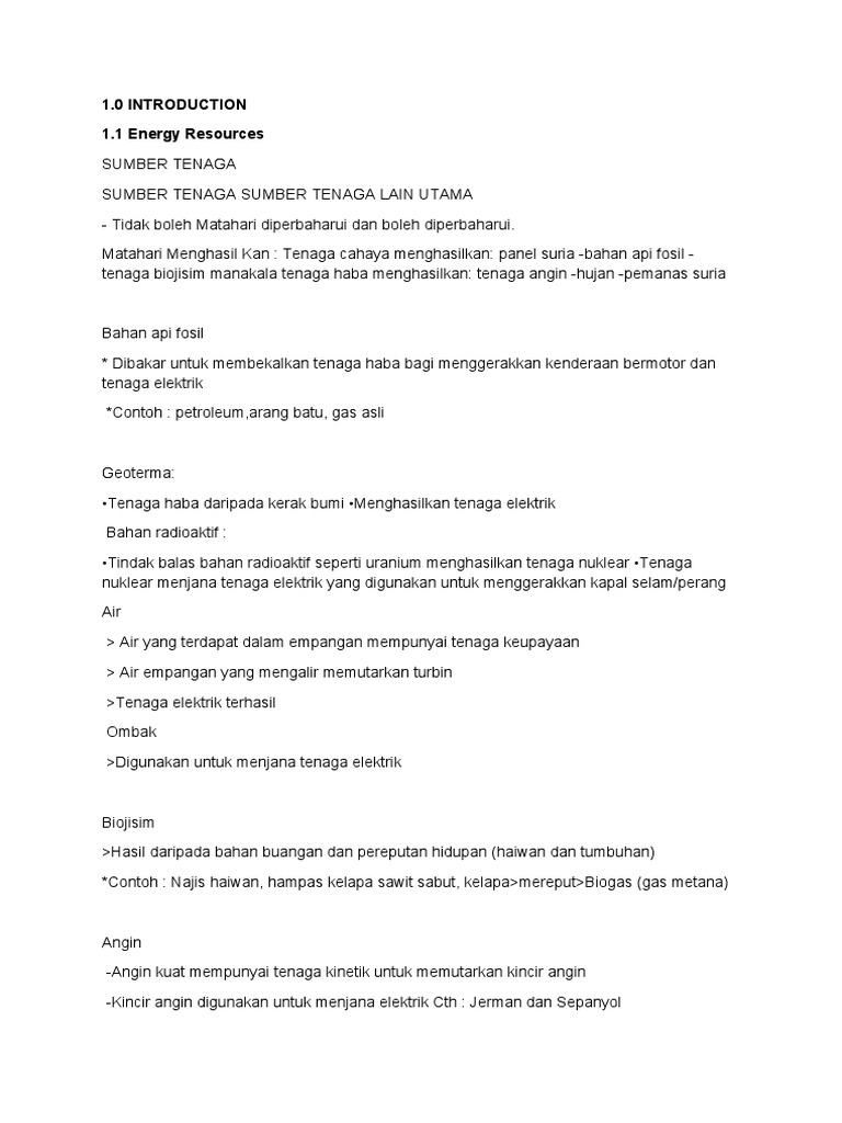 Sumber dan Contoh Bahan Api Alternatif | PDF | Sains & Matematika