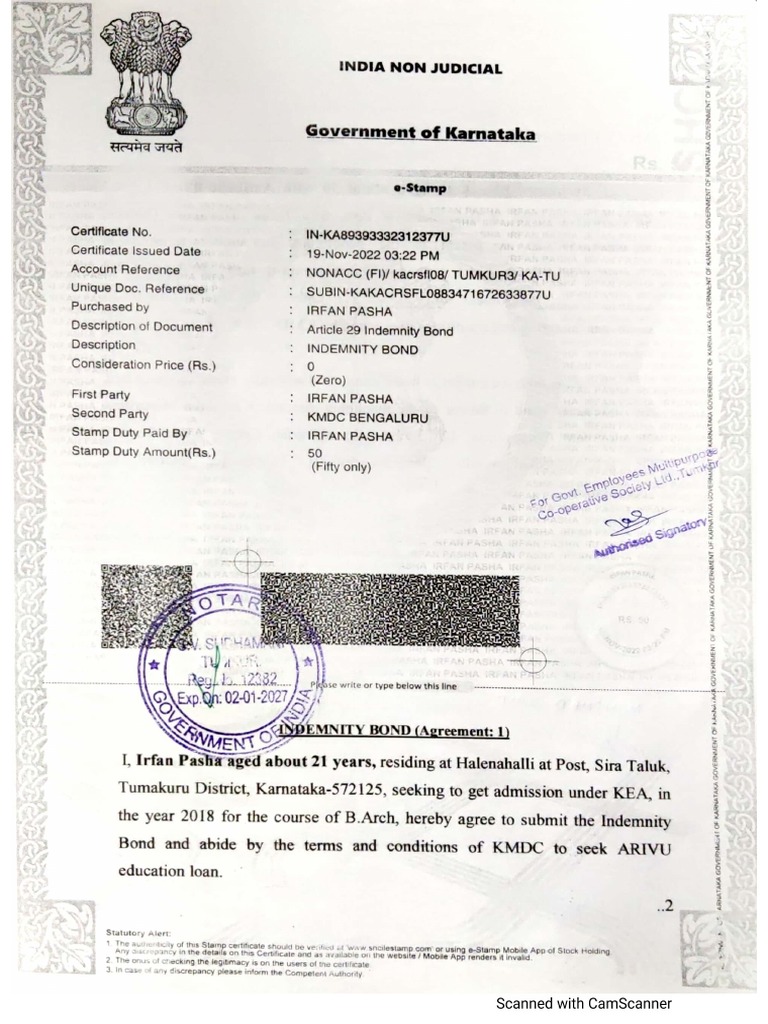 Indemnity Bond 2022 | PDF