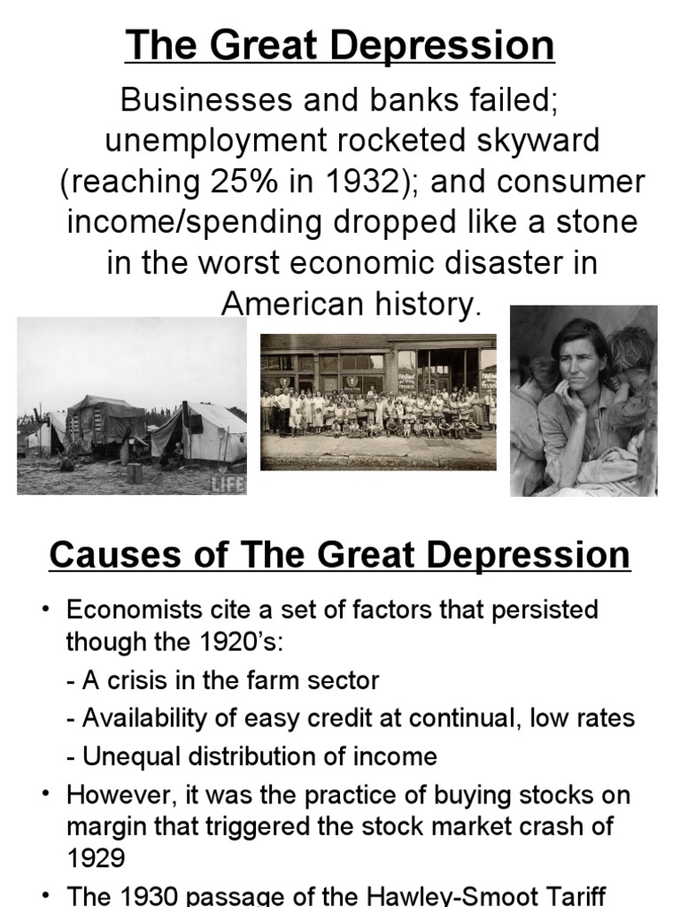 Causes and Hardship of the Great Depression | PDF | Great Depression ...