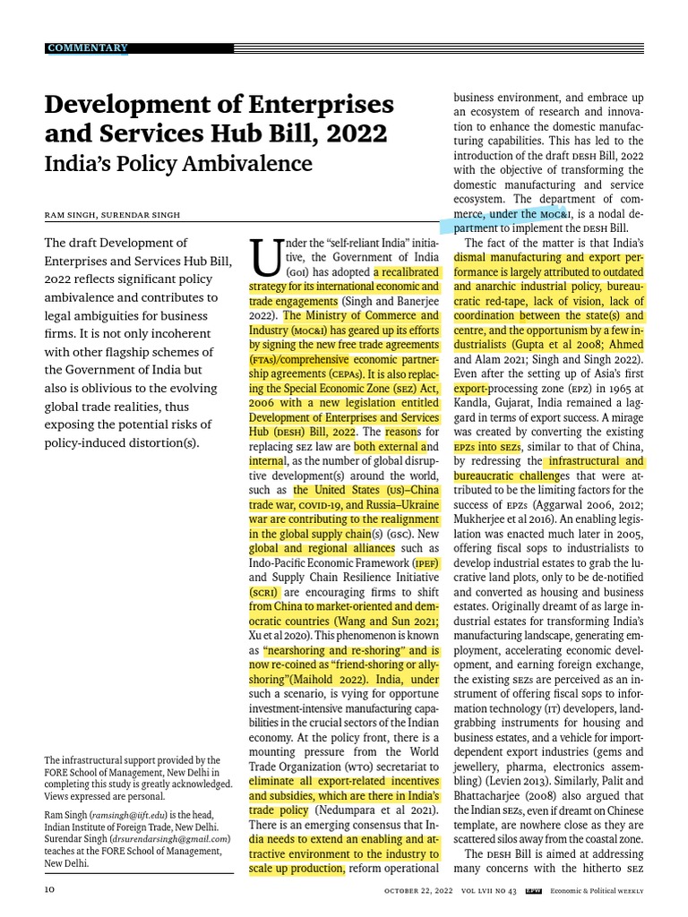 Policy Ambivalence and Legal Ambiguities in India's Draft Development ...