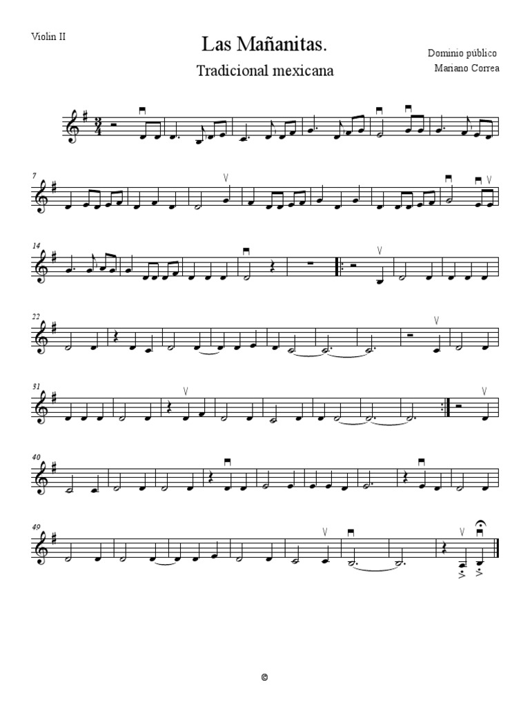 Las Mañanitas - Violin II | PDF