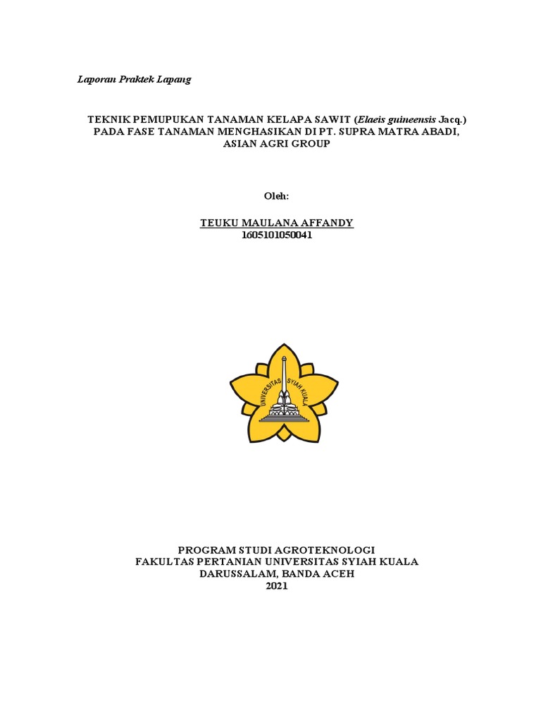 Contoh 1 Laporan PL | PDF