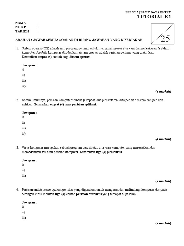 Tutorial K1 Pdf