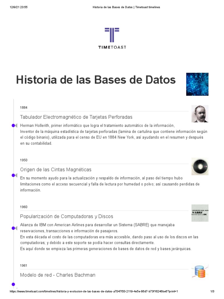 Historia de Las Bases de Datos | PDF | Bases de datos | SQL
