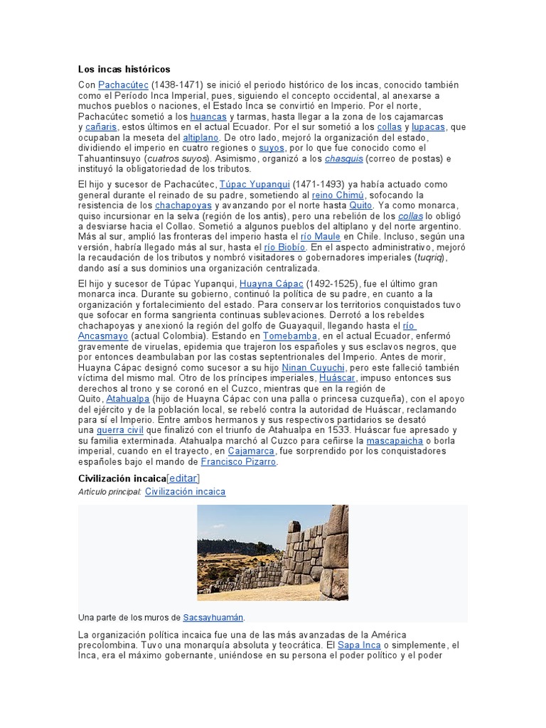 Los Incas Históricos | PDF