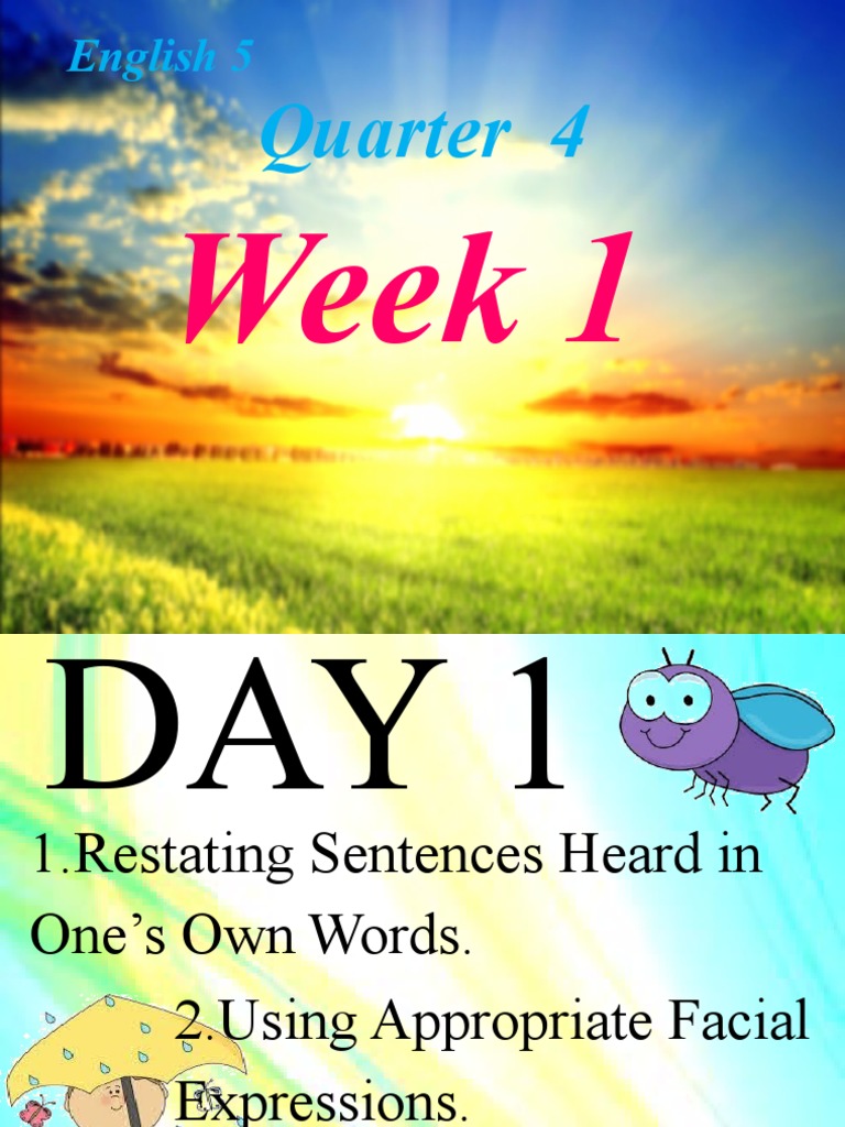 English 5 Q4w1 | PDF | Facial Expression