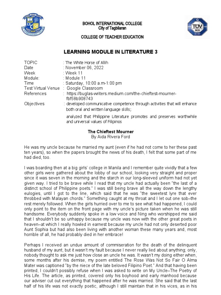 The Chieftest Mourner by Aida Rivera Ford | PDF