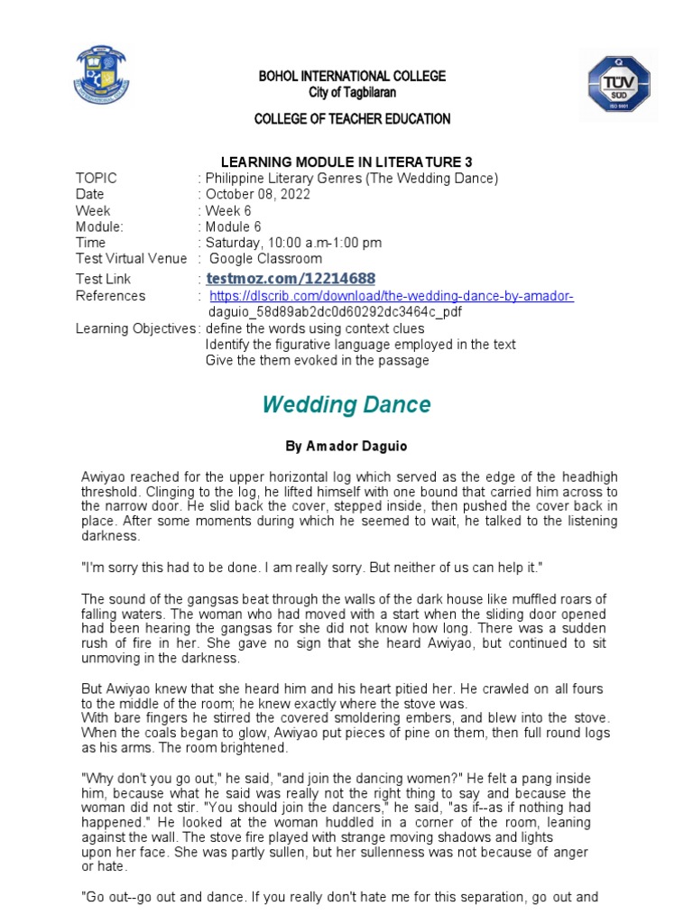 Awiyao and Lumnay's Wedding Dance | PDF | Art | Mystery, Thriller ...
