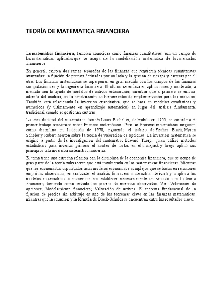 Introducción a la Matemática Financiera | PDF