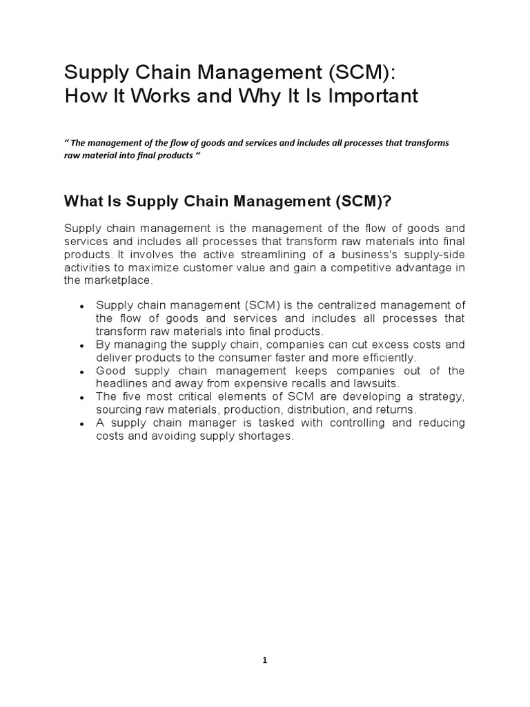 Supply Chain Management | PDF | Supply Chain Management | Supply Chain