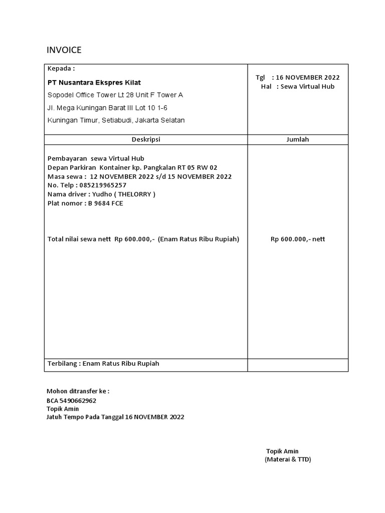 Invoice Sewa Virtual Hub 11.11 | PDF