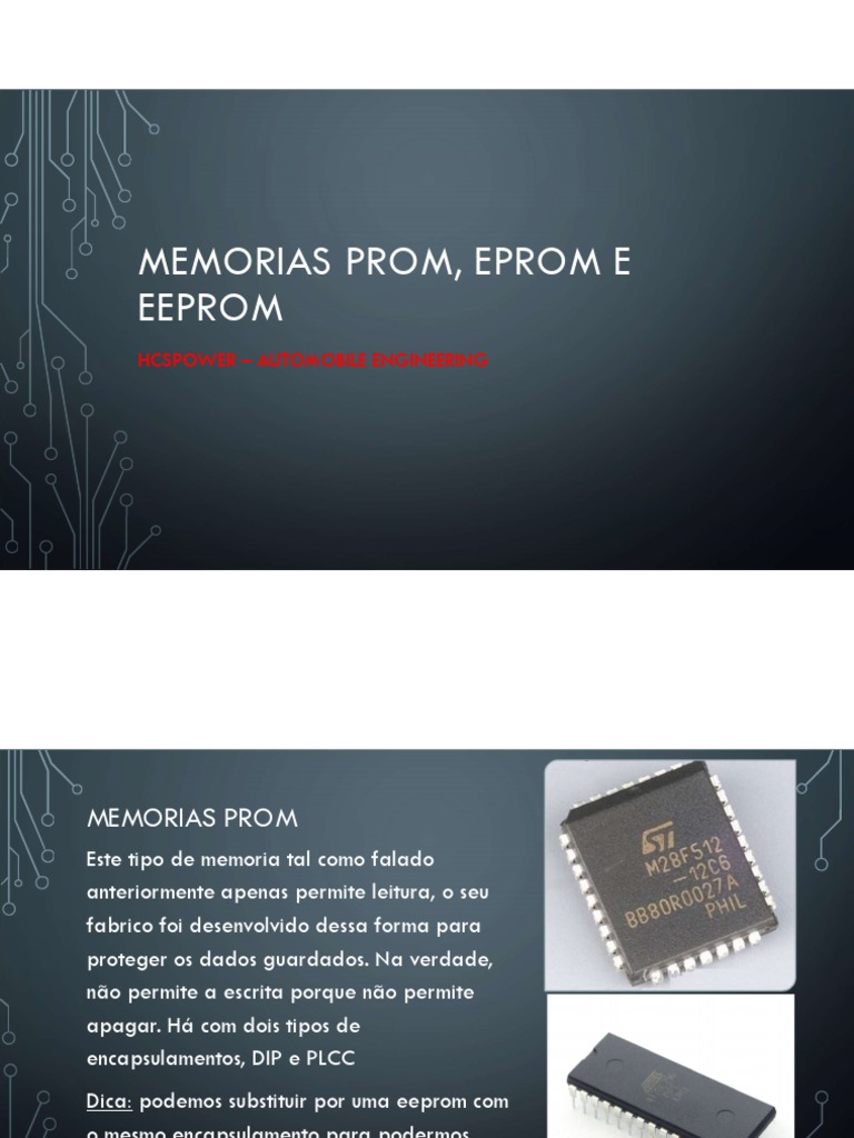 Memórias PROM, EPROM e EEPROM no automóvel | PDF | Dados de computador | Informática