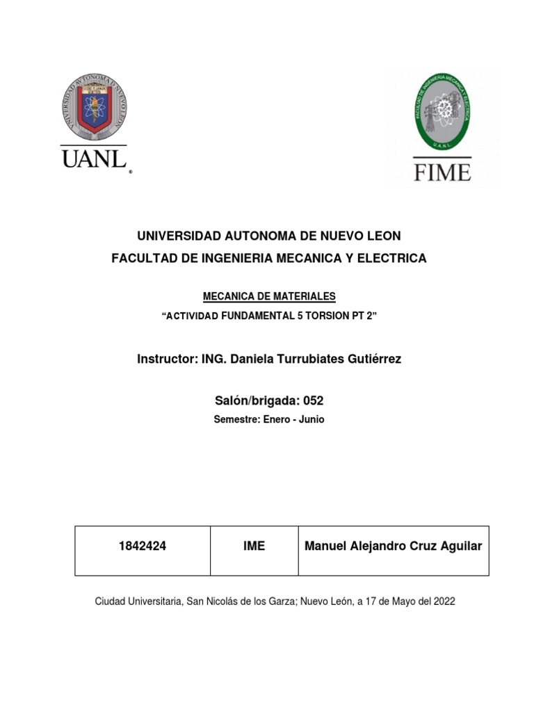 Actividad Fundamental 5 Mec de Materiales | PDF