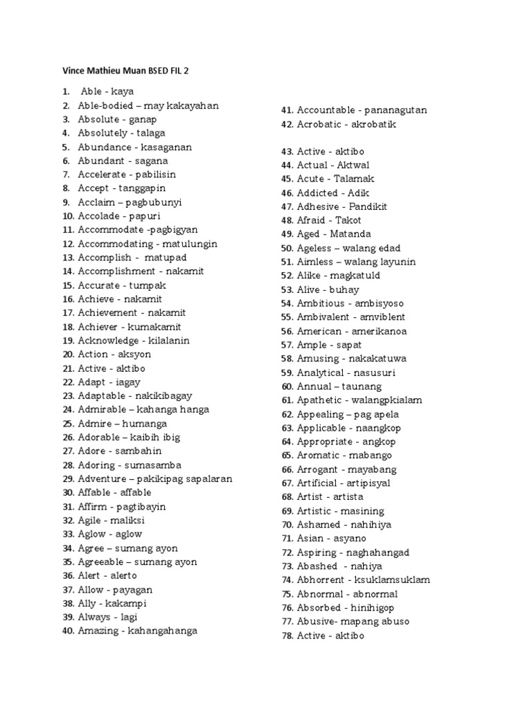 Vince Mathieu Muan BSED FIL 2 | PDF