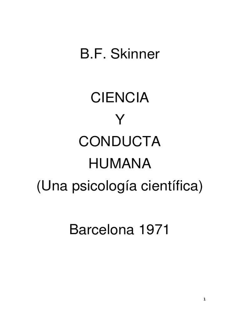 Ciencia De La Conducta Hacia Una Psicología Científica Pdf