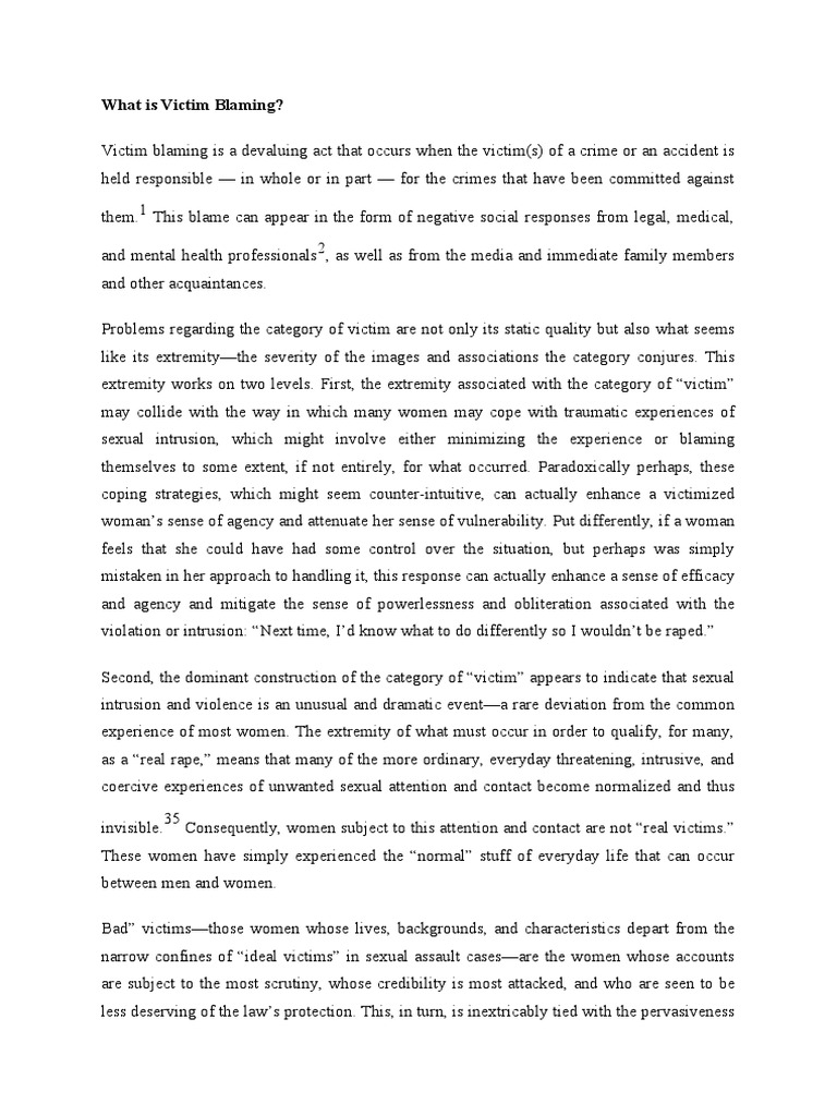 Victim Blaming | PDF | Rape | Domestic Violence