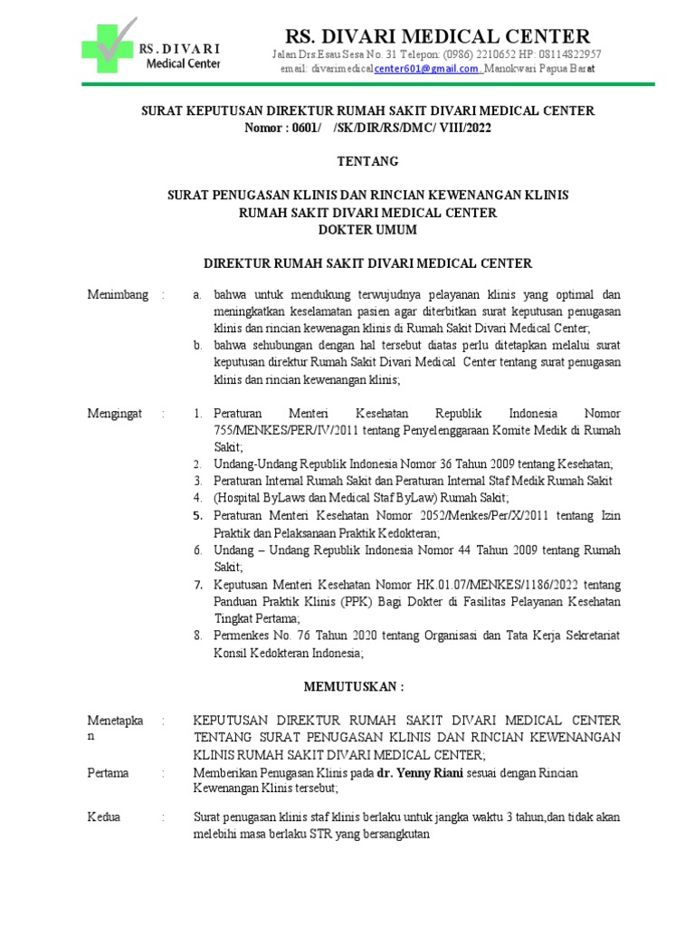 SPK RKK Dr. Yenny Riani | PDF