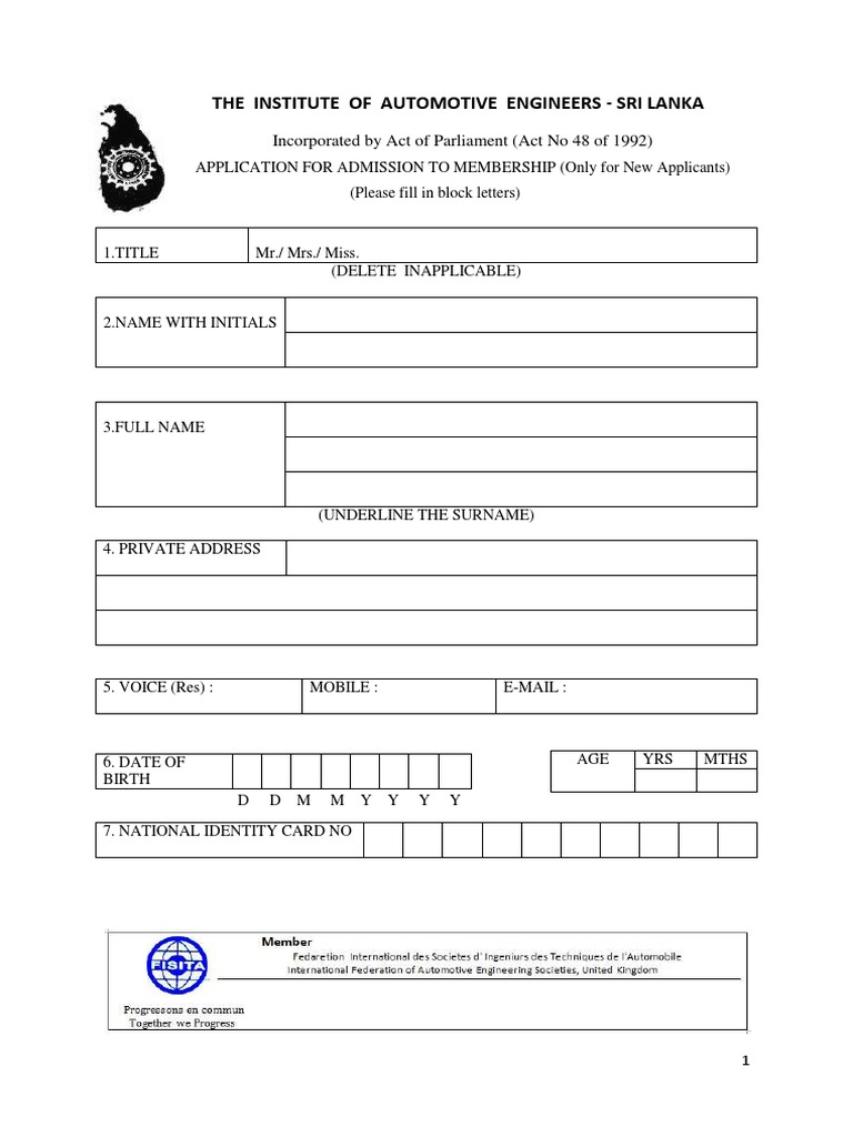 IAESL Membership Application Form-Final 2019 | PDF | Banks