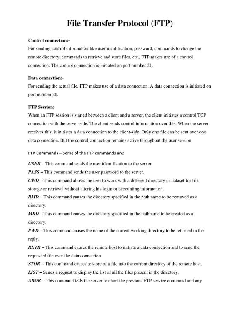 An In-Depth Look at File Transfer Protocol (FTP) and Its Role in ... An In-Depth Look at File Transfer Protocol (FTP) and Its Role in ...