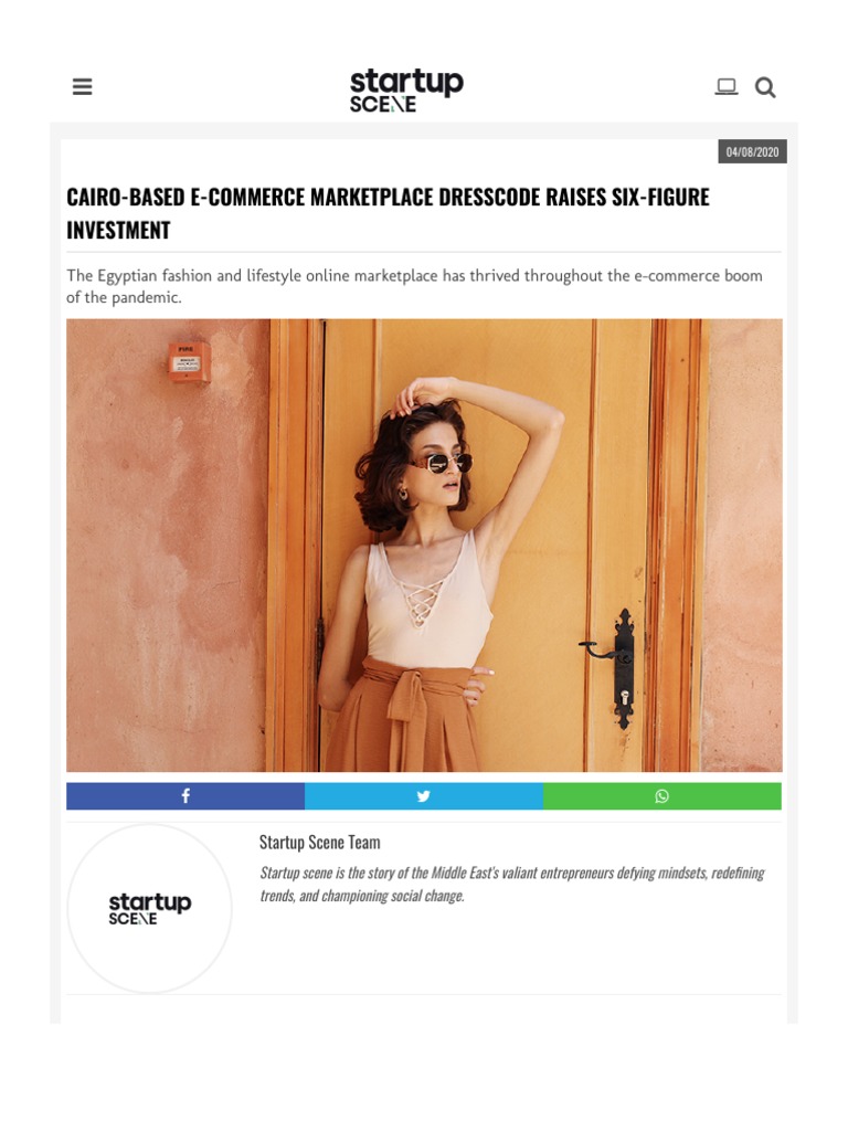 Cairo-Based E-Commerce Marketplace Dresscode Raises Six-Figure Investment2 | PDF | E Commerce ...