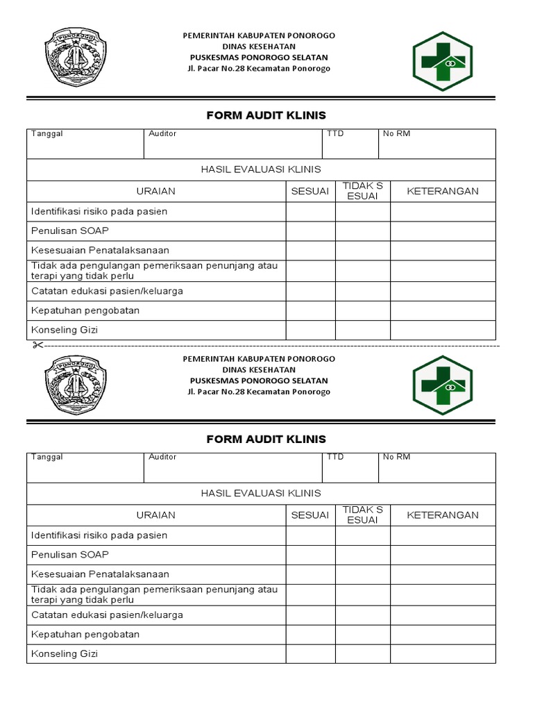 Form Audit Klinis | PDF
