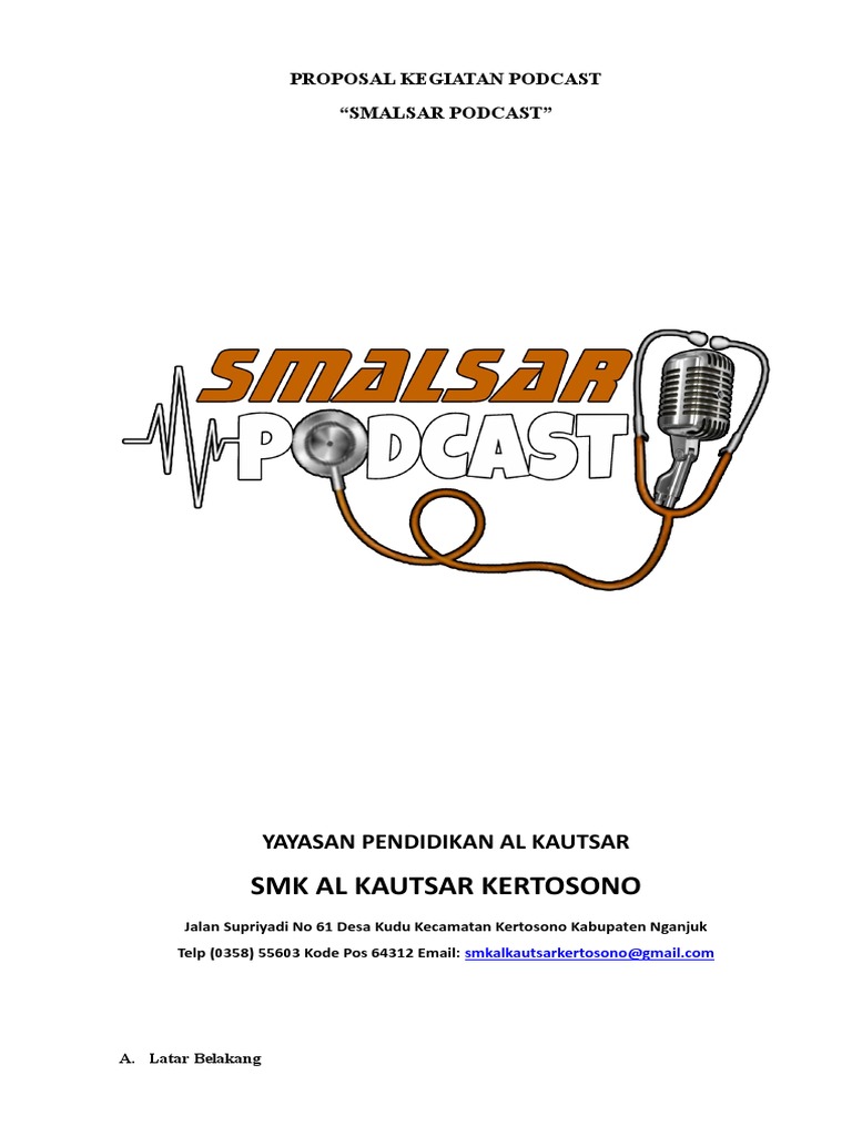 PROPOSAL KEGIATAN PODCAST | PDF