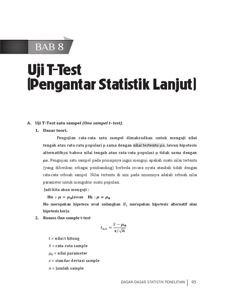 008 Uji T T Test Pdf Pdf
