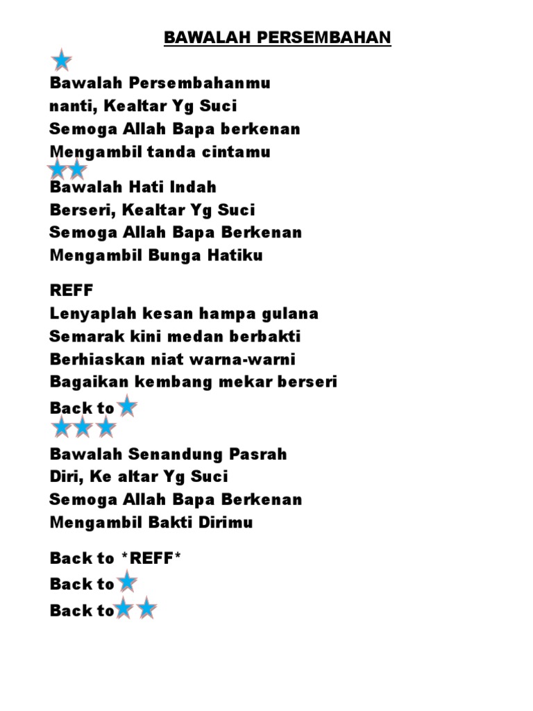 Lirik Lagu Bawalah Persembahanmu | PDF | Agama & Spiritualitas