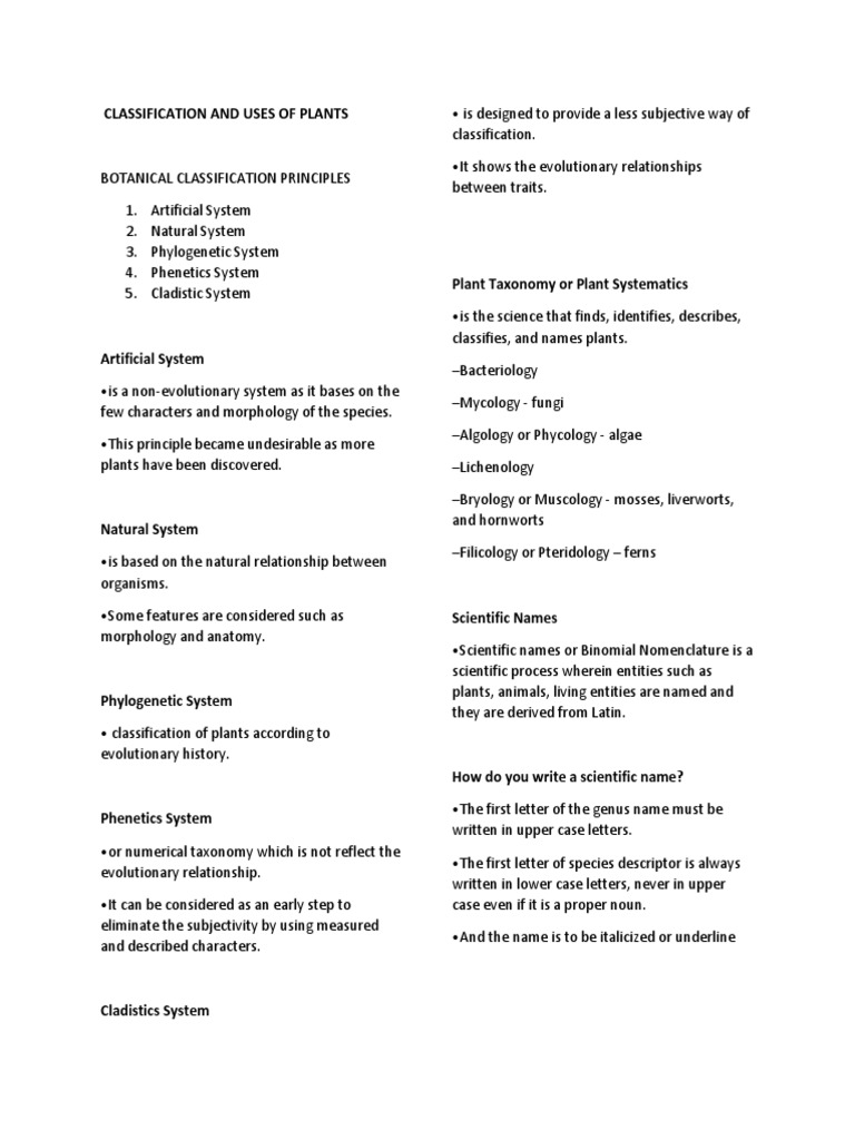 Plant Classification and Uses Overview | PDF | Taxonomy (Biology) | Maize