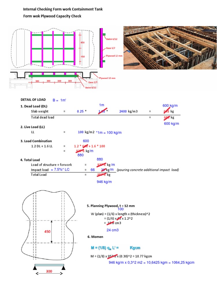 Internal Checking of Plywood Formwork For Top Slab Containment Tank ...