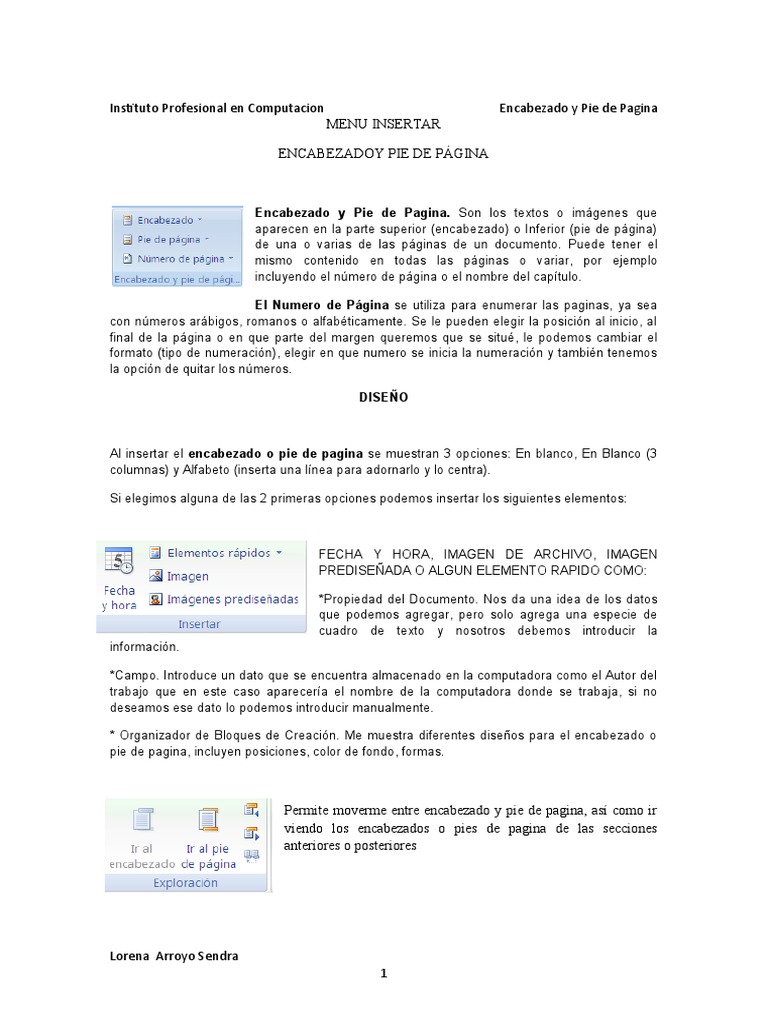 Guía de Encabezados y Pies de Página | PDF | Informática