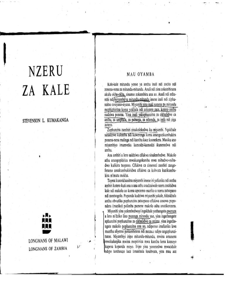 Nzeru Zakale - Ancient Wisdom Nyanja | PDF
