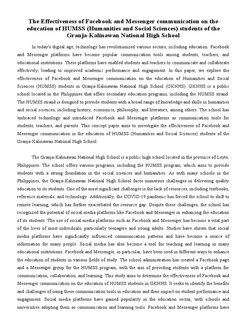 Concept Paper | PDF | Social Media | Popular Culture & Media Studies Concept Paper | PDF | Social Media | Popular Culture & Media Studies